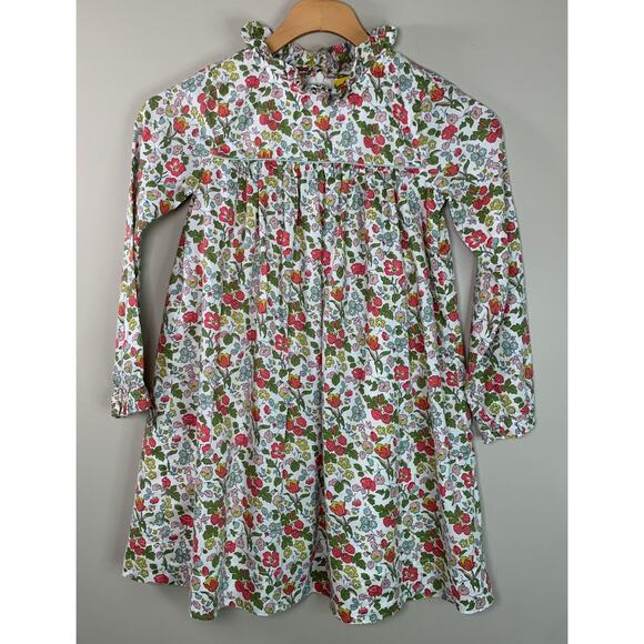 Mini Boden | Dresses | Mini Boden Floral Design Dress Ruffle Neckline ...